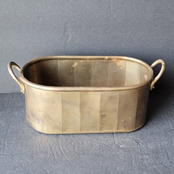Accents | Vintage Oval Brass Planter With Handles Plant Pot Cachepot ...